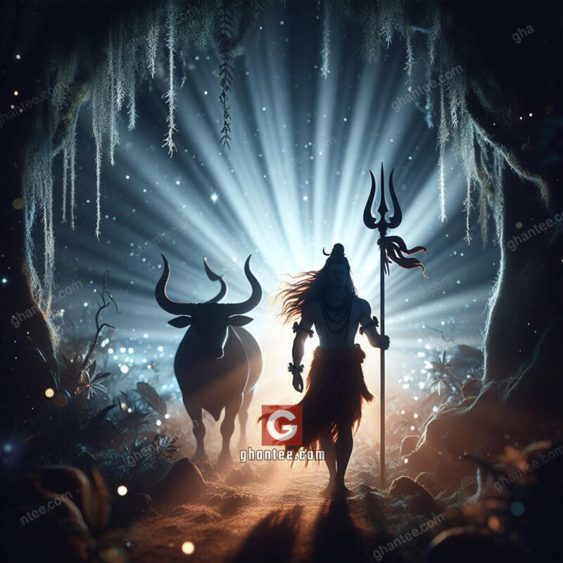 mahadev and nandi mahashivratri image - House of Ghantee
