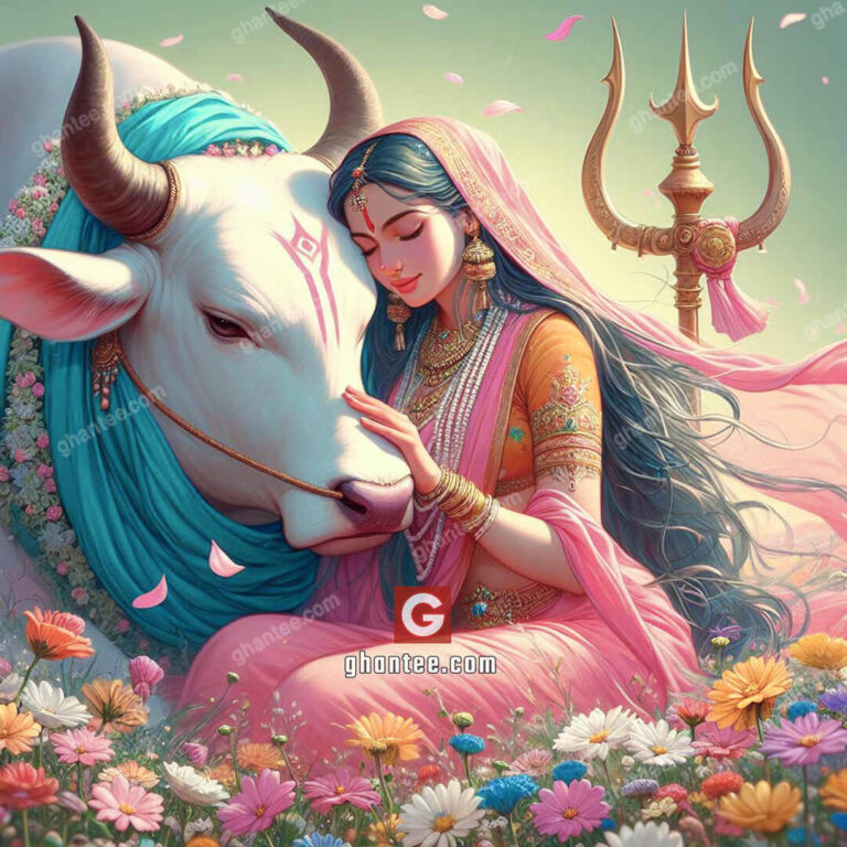 devi Mahagauri HD navratri image - House of Ghantee