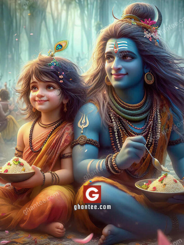 Mirabai Hugging Krishna Idol” Digital Wallpaper – Divine Devotion Art ...