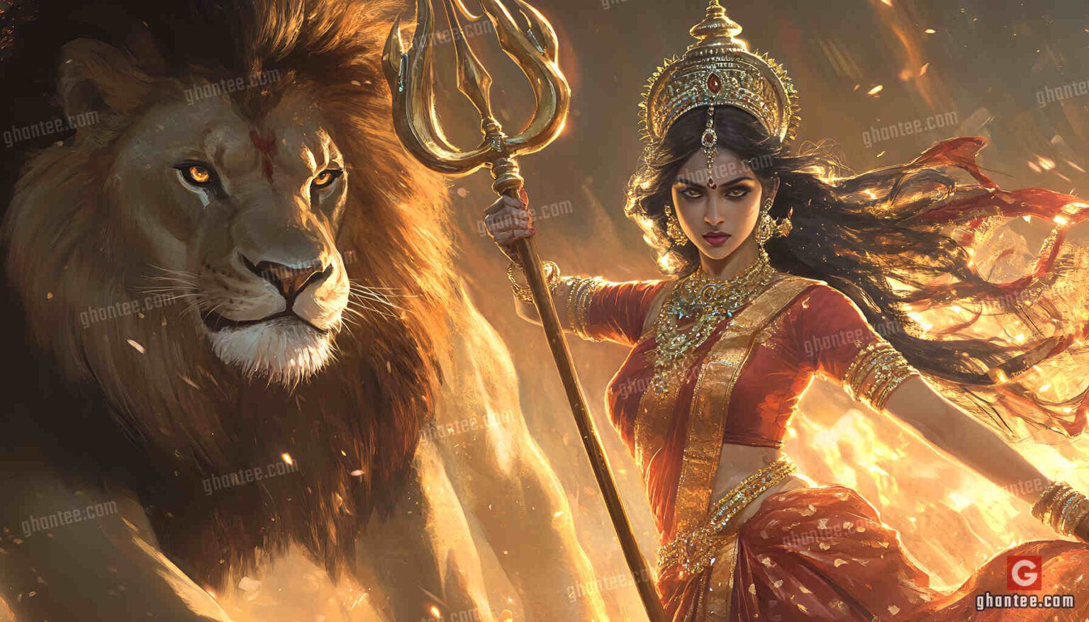 maa Durga HD pc wallpaper - House of Ghantee